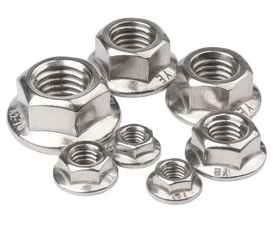 China Hex Flanged Nyloc Nuts M7 Cold Galvanized Powder Coated ISO 9001 Approved for sale