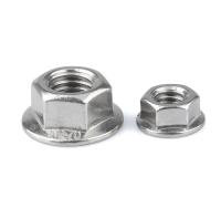 China Hex Flanged Nyloc Nuts M7 Cold Galvanized Powder Coated ISO 9001 Approved for sale