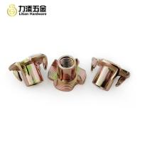 China Tee nuts toothed 4 prong spring nuts T-Nut sliding drop slot four claw  M6 din1624 for sale