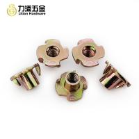 China Tee nuts toothed 4 prong spring nuts T-Nut sliding drop slot four claw  M6 din1624 for sale