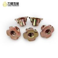 China Tee nuts toothed 4 prong spring nuts T-Nut sliding drop slot four claw  M6 din1624 for sale