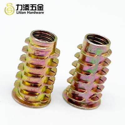 China NFE Wood Insert Lock Nut Colored Plated Trapezoid ISO 9001 Certified for sale