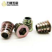 China D E B Wood Insert Lock Nut , M4 M6 M8 M10 Hex Drive Threaded Inserts For Wood for sale