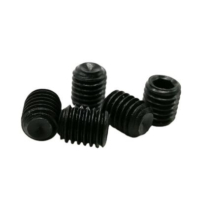 China DIN 916 Flat Point Grub Screw Carbon Steel Black M7 M9 Black for sale