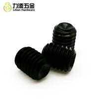China DIN 916 Flat Point Grub Screw Carbon Steel Black M7 M9 Black for sale