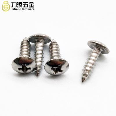 China Stainless steel Cross large flat head tapping screws umbrella head screws large cap screws for sale