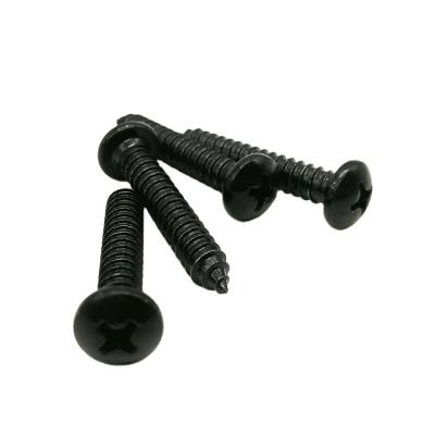 China PA black cross head self-tapping screw disc head half head screw computer speaker miniature screws for sale