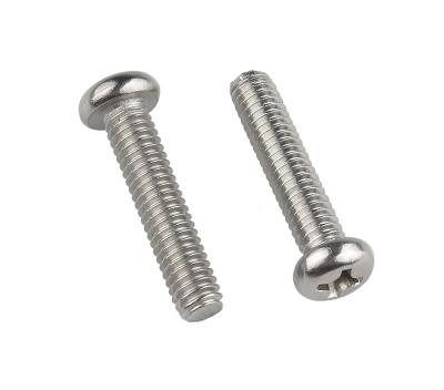 China SUS304 Nut Bolt Fastener Thread Screws Round Head Tempered Stress Relieved for sale