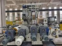 China Parallel Twin Screw Toe Puff Extruder With Exhaust System,1000mm Width Three Roll Calender Toe Puff Production Line for sale