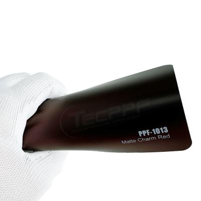 China Matte Charm Red Colored Ppf Wrap 8mil Colour Change Paint Protection Film for sale