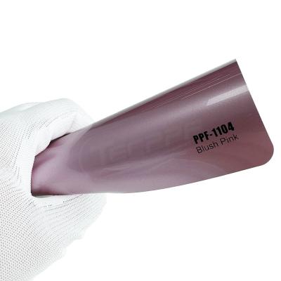 China Blush Pink Colour Change Paint Protection Film With Ashland Glue And 8mil Heat Healing for sale