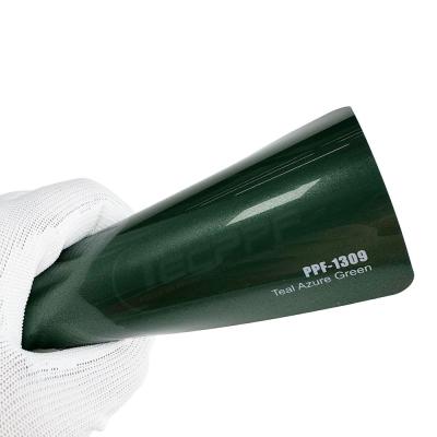 China Heat Healing Teal Azure Green Colour Change Paint Protection Film 8mil Thickness for sale