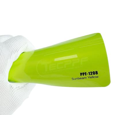 China Sunbeam Yellow Color Paint Protection Film Heat Healing With Polymeric Hydrophobic Layer for sale