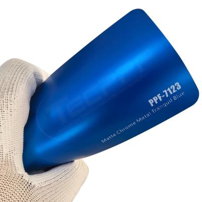 China PPF-7123 Matte Chrome Metal Tranquil Blue Color Paint Protection Film For Car Scratch for sale