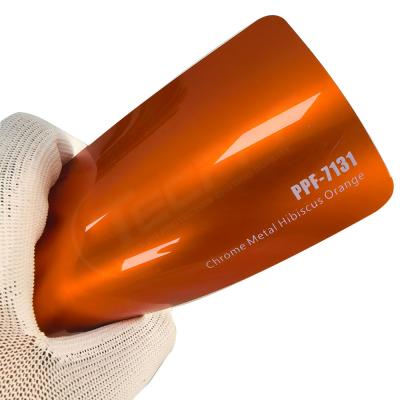 China PPF-7131 Chrome Metal Hibiscus Orange Color Paint Protection Film For Car Scratch for sale