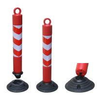 China Traffic Parking 1m Removable Base PVC Warning Delineator Post for sale