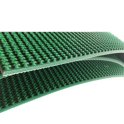 China Green PVC Conveyor Belt 3.0mm Rough Surface for Industrial Material Handling for sale
