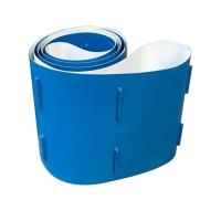 China Customized Blue Sidewall Cleat Chevron Edge Flat PVC Conveyor Belt for sale