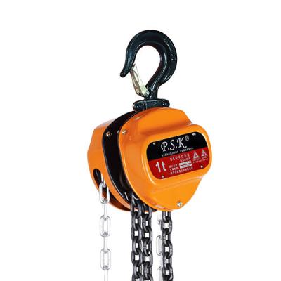 China 1 Ton Manual Chain Block Hoist 2000kg Capacity with 6m G80 Load Chain for sale