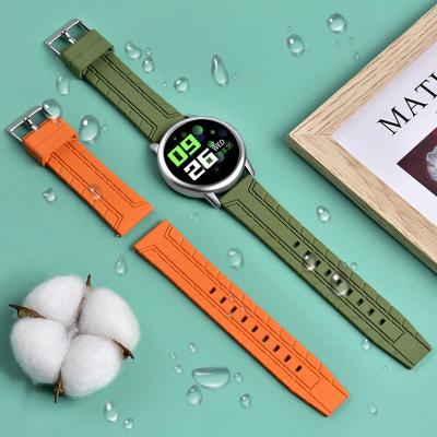 China Soft 22mm Silicone Rubber Watch Strap Stainless Steel Buckle For Sports for sale