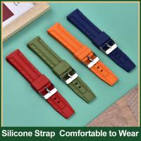 China Soft 22mm Silicone Rubber Watch Strap Stainless Steel Buckle For Sports for sale