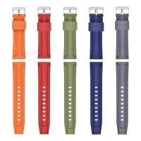 China Soft 22mm Silicone Rubber Watch Strap Stainless Steel Buckle For Sports for sale