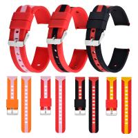 China Double Color Customize Silicone Rubber Watch Strap Bands 20mm Fashion for sale