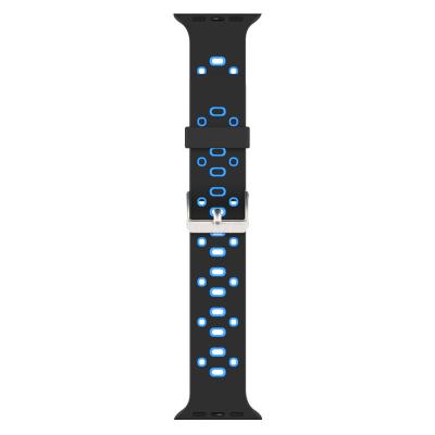 China Two tone colors 38 40 42 44 mm Silicone Watch Strap for Apple Watch for sale