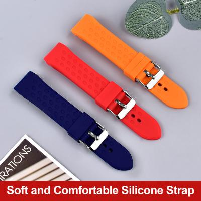 China 4 Colors Custom Watch Strap , 22mm Silicone Rubber Watch Strap Bands for sale