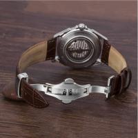 China Waterproof Luxury Tourbillon Mechanical Watch Stainless Steel Case Bottom Leather for sale