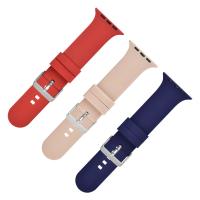 China Fashion Red Color Soft Silicone Watch Band For Apple Watch 38/40mm 42/44mm for sale