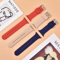 China Fashion Red Color Soft Silicone Watch Band For Apple Watch 38/40mm 42/44mm for sale