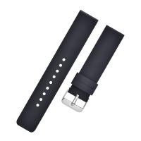 China Fashion 20mm Black Silicone Watch Strap With Stainless Steel 201L Buckle for sale