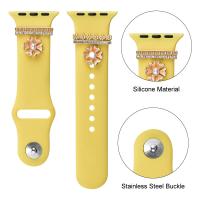 China 100% Pure Natural Solid Silicone Watch Band For Apple Series 40mm 44mm for sale