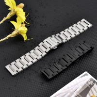 China Luxury 22mm Stainless Watch Strap Gold Rose Gold Black Silver for sale