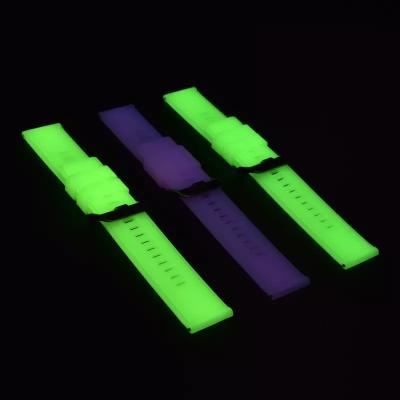 China Luminous Quick Release 20mm Silicone Rubber Watch Strap Bands Flexible for sale