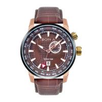 China 304L Stainless Steel Luxury Leather Watch 5ATM Water Resistant For Men for sale