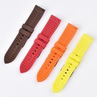 China Popular Multi Colors Sport Silicone Rubber Watchband 20mm With Polished Buckle for sale