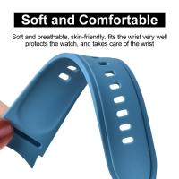 China Custom Women Men Sport Silicone Watch Strap , 22mm Smart Watch Band Blue for sale