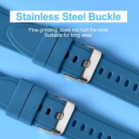 China Custom Women Men Sport Silicone Watch Strap , 22mm Smart Watch Band Blue for sale
