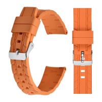 China Multiple Colors Soft Silicone Watch Strap 22mm Flexible With Stainless Buckles for sale