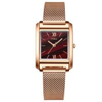 China Luxury Copper Material Dial Quartz Wrist Watch Men Mesh Strap Skeleton for sale