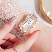 China Women Square Alloy 3ATM Fashion Quartz Watches With Diamond for sale