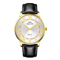 China Waterproof 3ATM Fashionable Leather Band Quartz Watch For Men And Women for sale