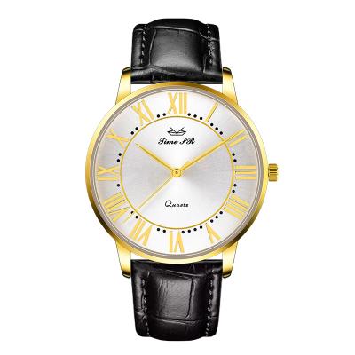 China Waterproof 3ATM Fashionable Leather Band Quartz Watch For Men And Women for sale