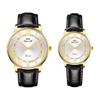 China Waterproof 3ATM Fashionable Leather Band Quartz Watch For Men And Women for sale