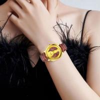 China Fashionable Stainless Steel Genuine Leather Quartz Watch Elegant Luxury For Women for sale
