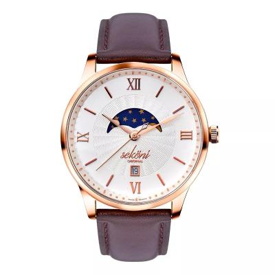 China Custom Automatic Leather Mechanical Wrist Watches For Business Men for sale