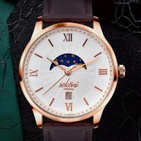 China Custom Automatic Leather Mechanical Wrist Watches For Business Men for sale