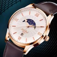 China Custom Automatic Leather Mechanical Wrist Watches For Business Men for sale